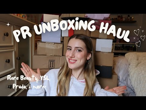 HUGE PR UNBOXING✨Rare Beauty, Prada, YSL, Saie, & more!