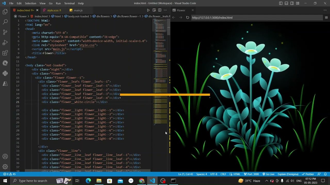 Develop Beautiful Flowers Project Using only HTML, CSS and JS (2026)