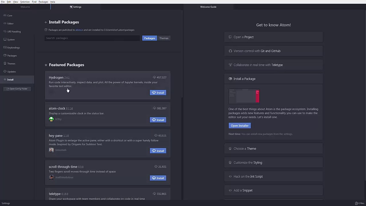 Installing Packages in Atom