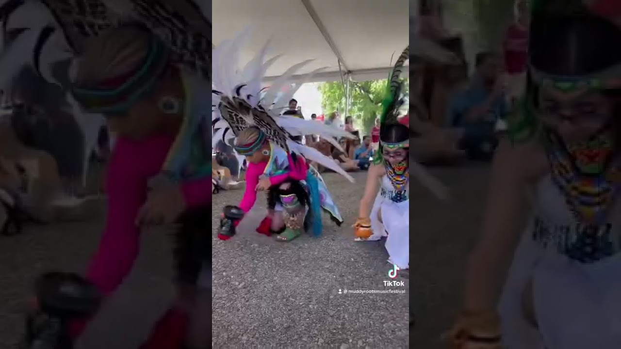 Aztec dancers at Muddy Roots Stage