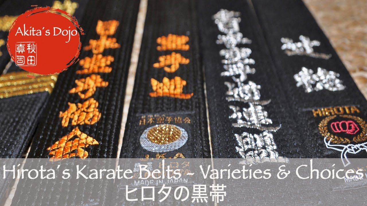 Hirota´s Karate Belts - Varieties and Choices. Kuro Obi made in Japan.