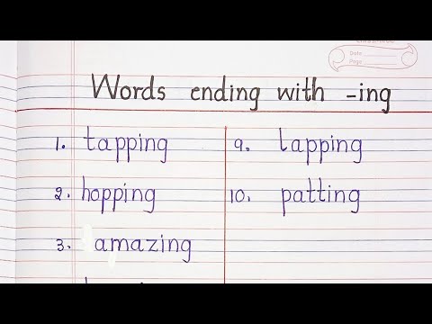 Words ending with - ing Part-1