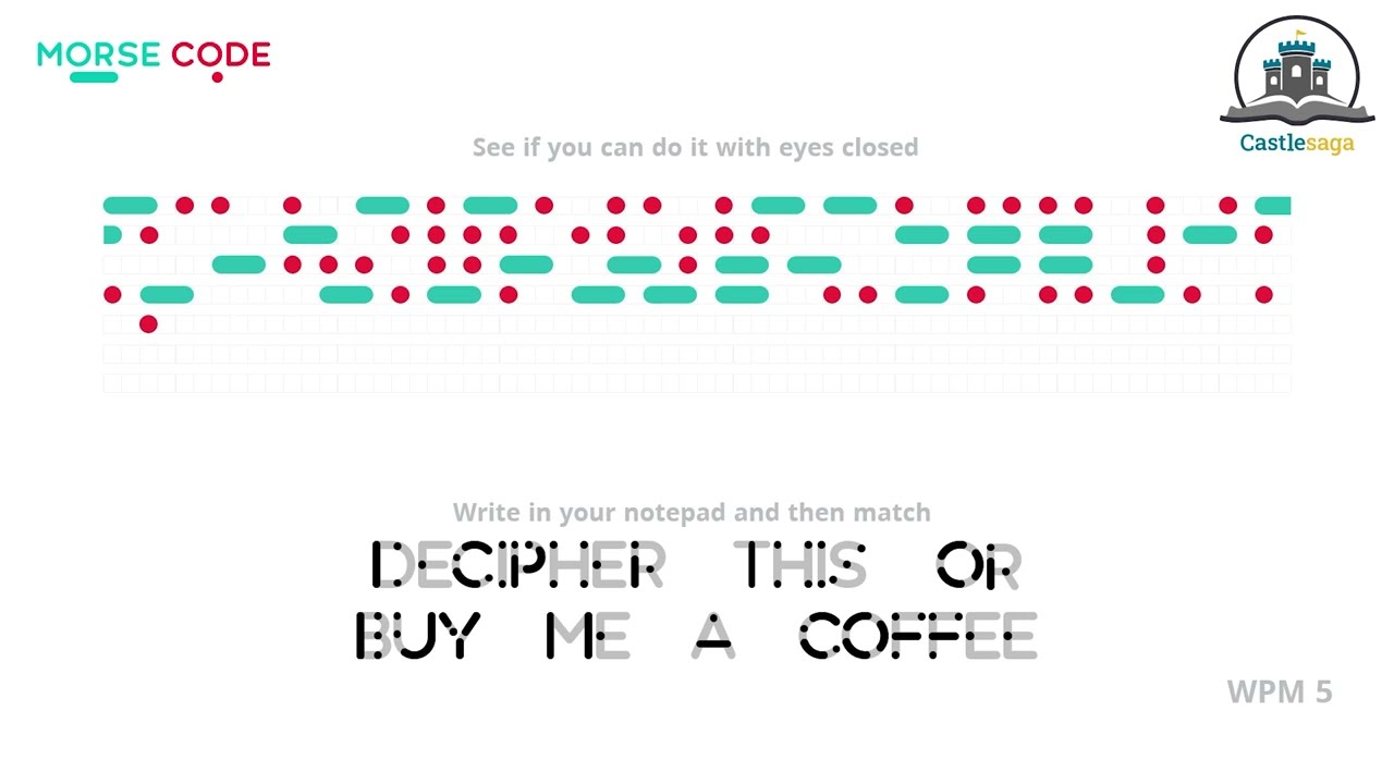 12.  Practice Morse Code 20 Sentences (5 WPM)