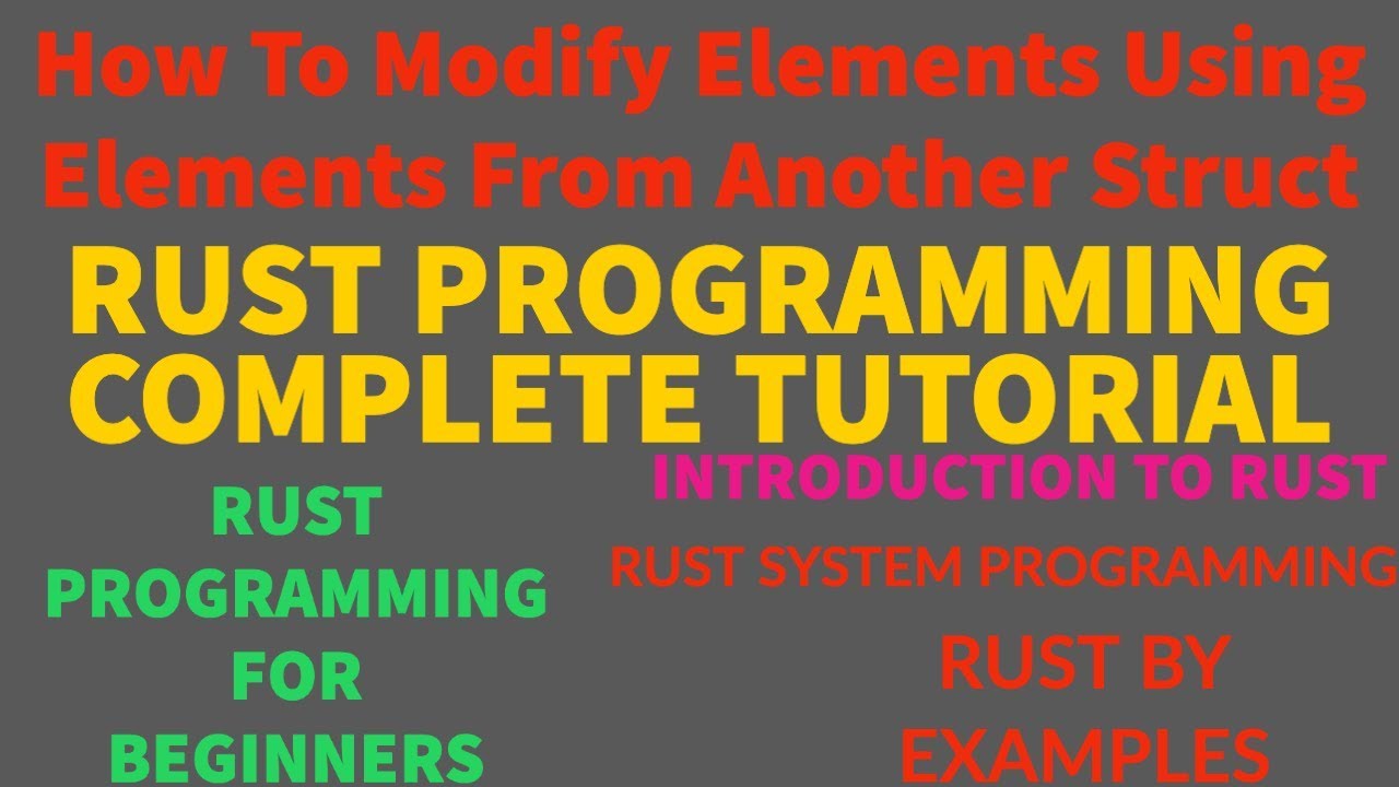 Rust Programming Complete Tutorial For Beginners|How To Modify Struct Elements In Rust|Part:24