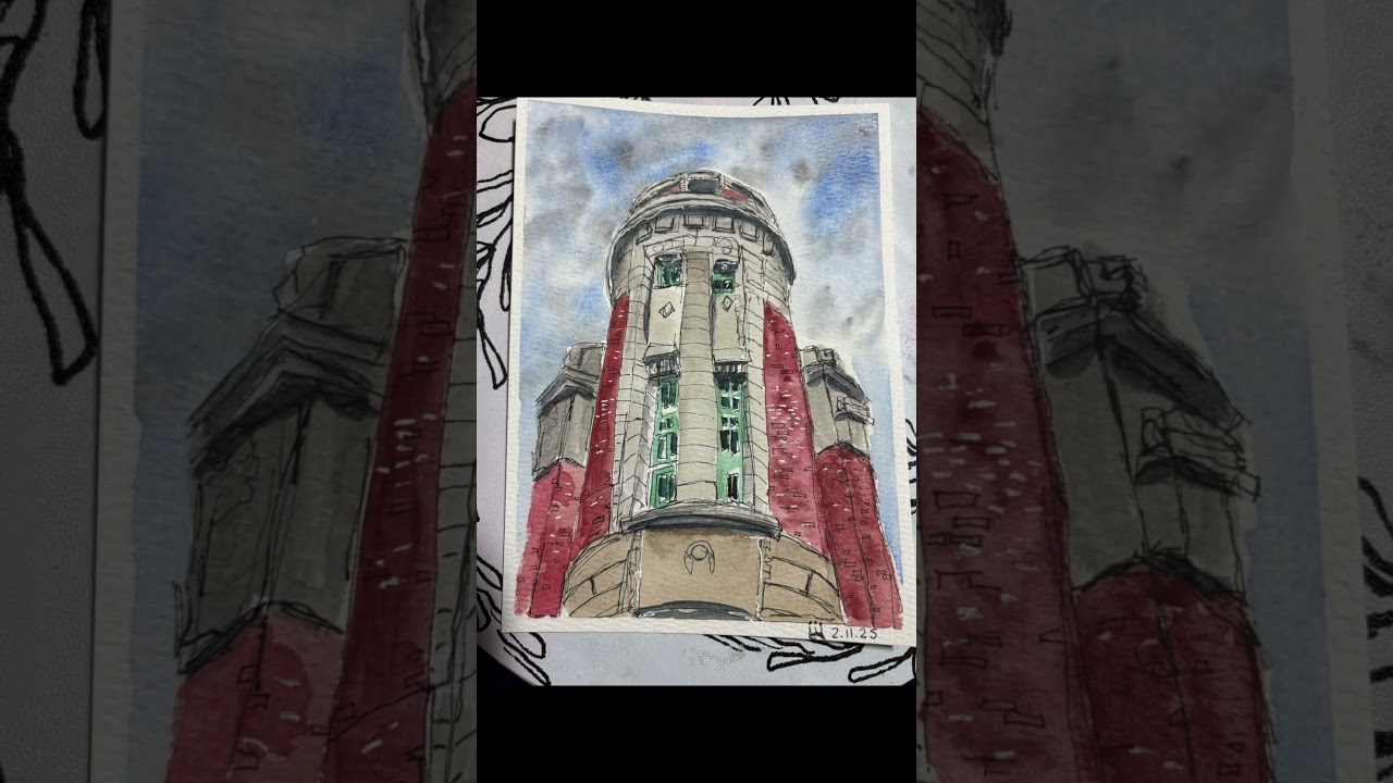 Sketchy architecture day 42 of 365 #art #house #sketch #houseportrait #urbanart #watercolor #2025