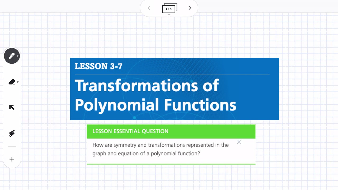 Transformations of Polynomial Functions (Lesson 3-7)