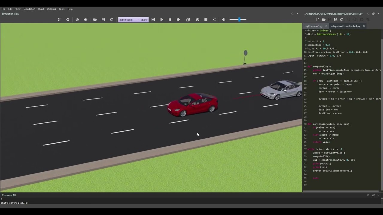 GitHub - dersamy/Webots-ACC: Implementation of adaptive cruise control on Webots for automobile