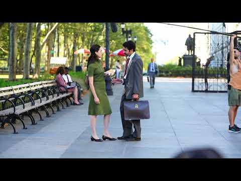 Emmy Rossum on location for 'Crowded Room' in Brooklyn, NY