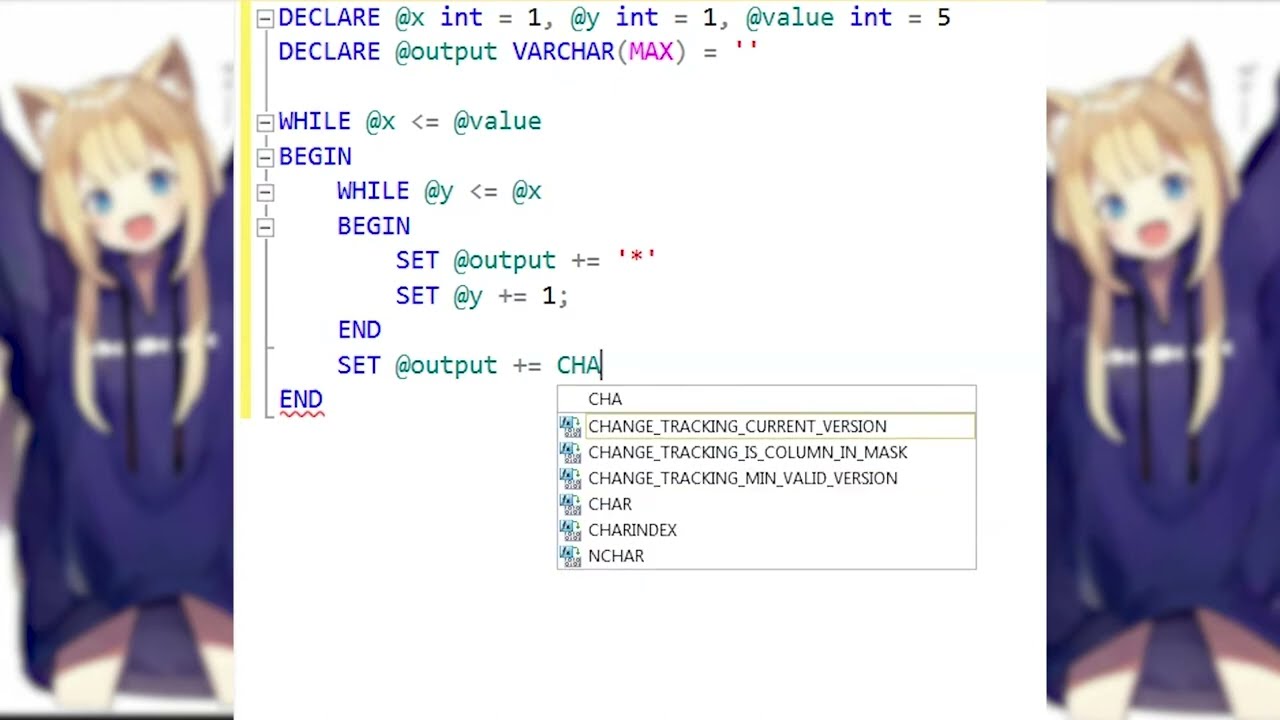 SQL Server nested while (w/ music)