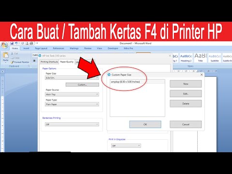 Cara Membuat Dan Mengatur Ukuran Kertas F4 atau Folio Di Printer Hp130 Series