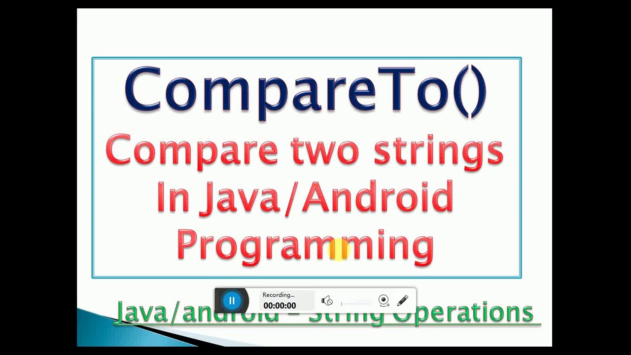compareTo() Method in java/android with example- [Compare two Strings]