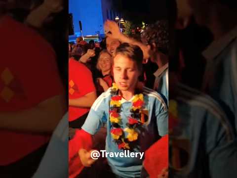 Belgian fans in Cologne celebrate the victory - Match Belgium 🇧🇪 vs. Romania 🇷🇴 - EURO 2024 -June 22