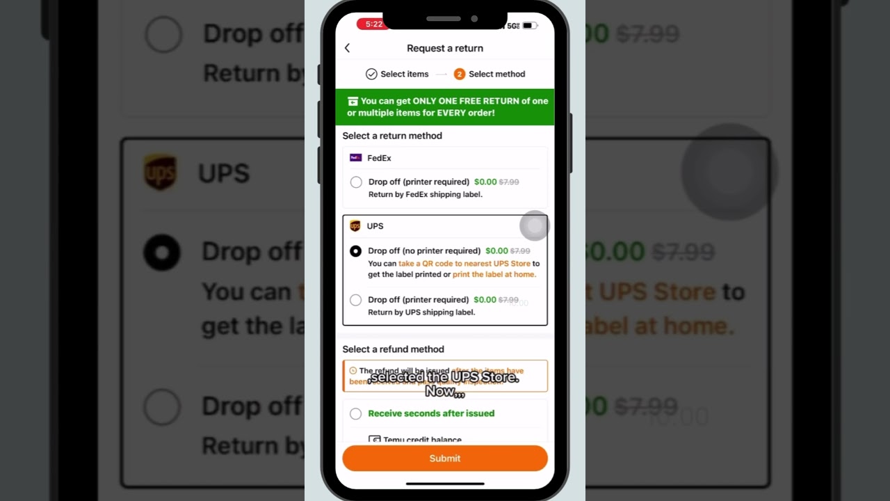 How to Return in Temu App | Step-by-Step Tutorial with UPS QR Code #temu #temureview #return #tech