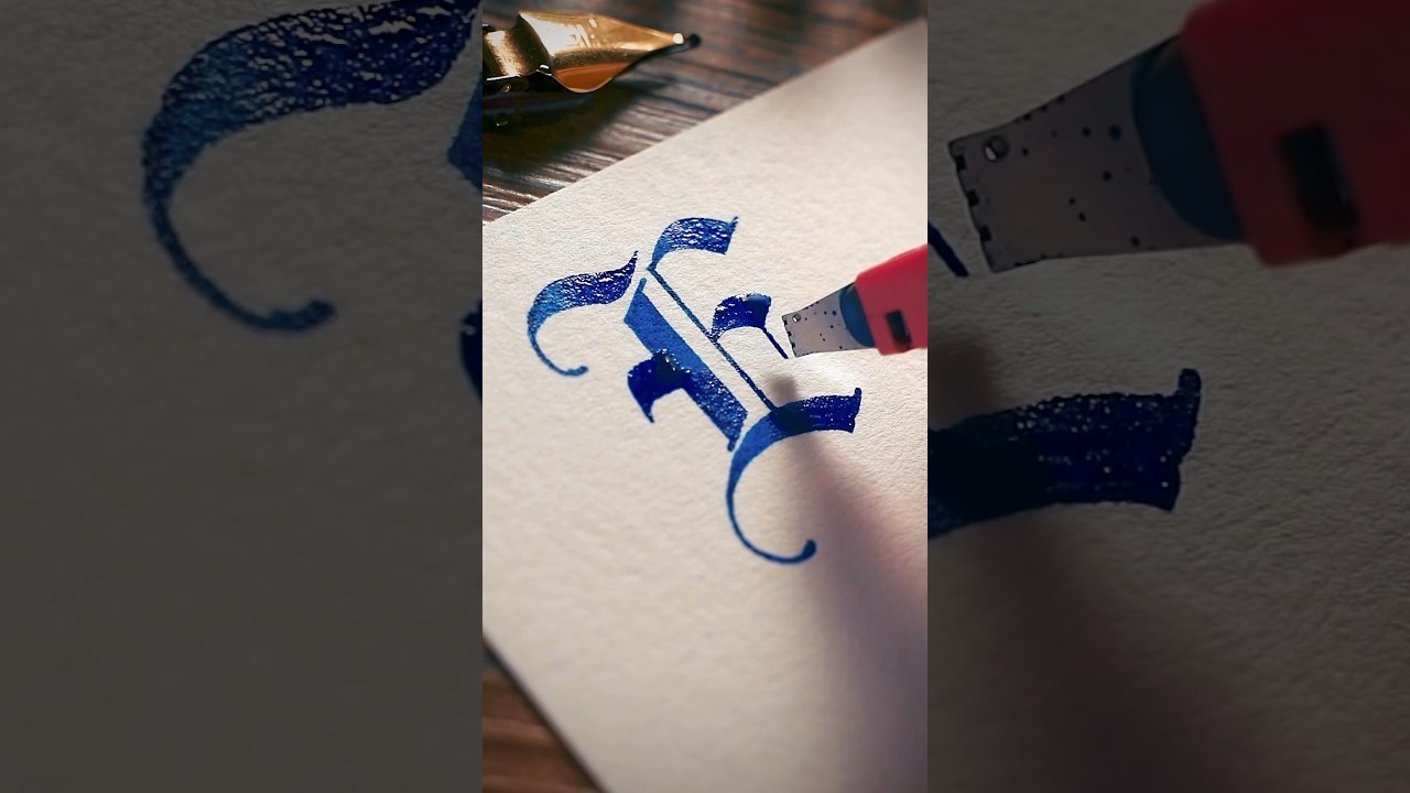 This is Gothic calligraphy, letter E