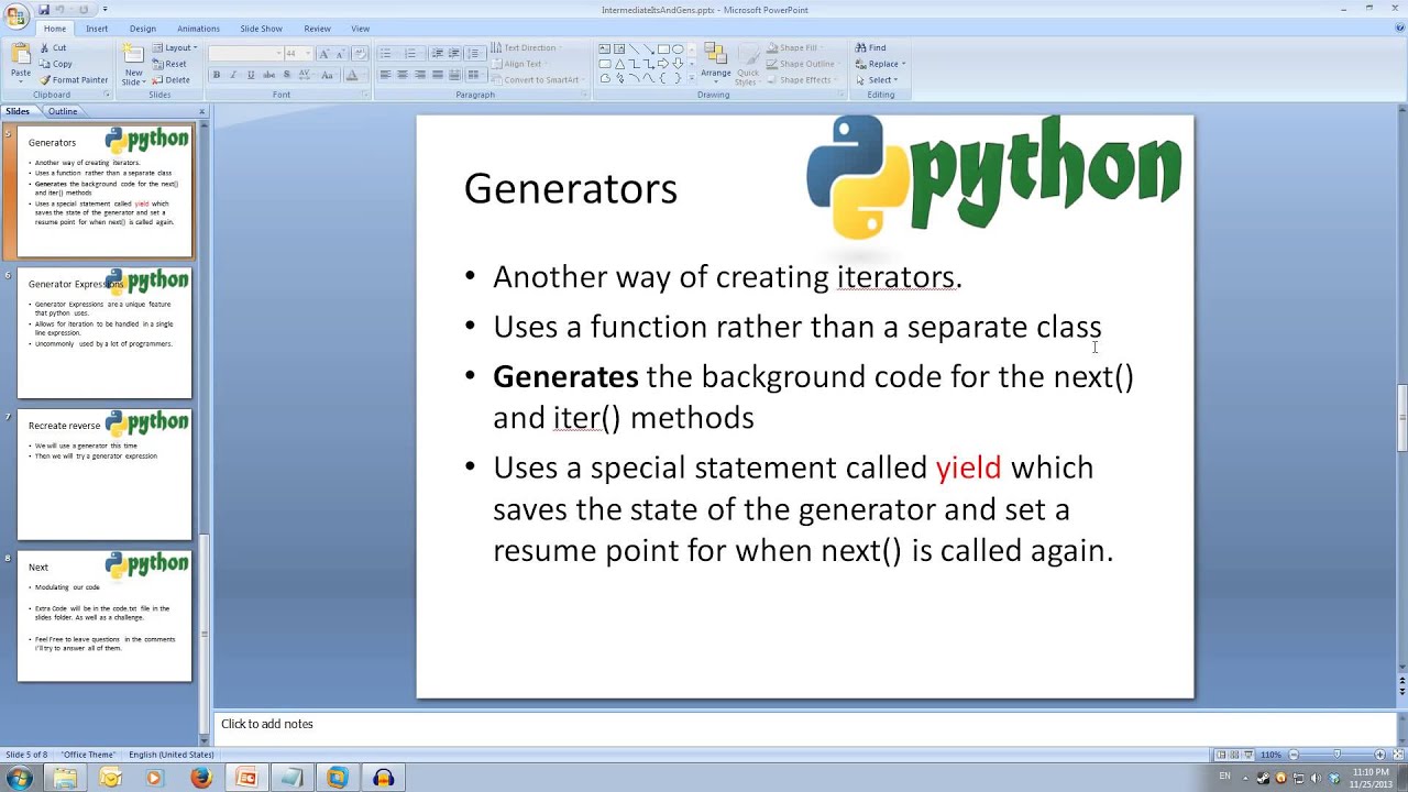 Python Intermediate Tutorial 5   Iterators & Generators
