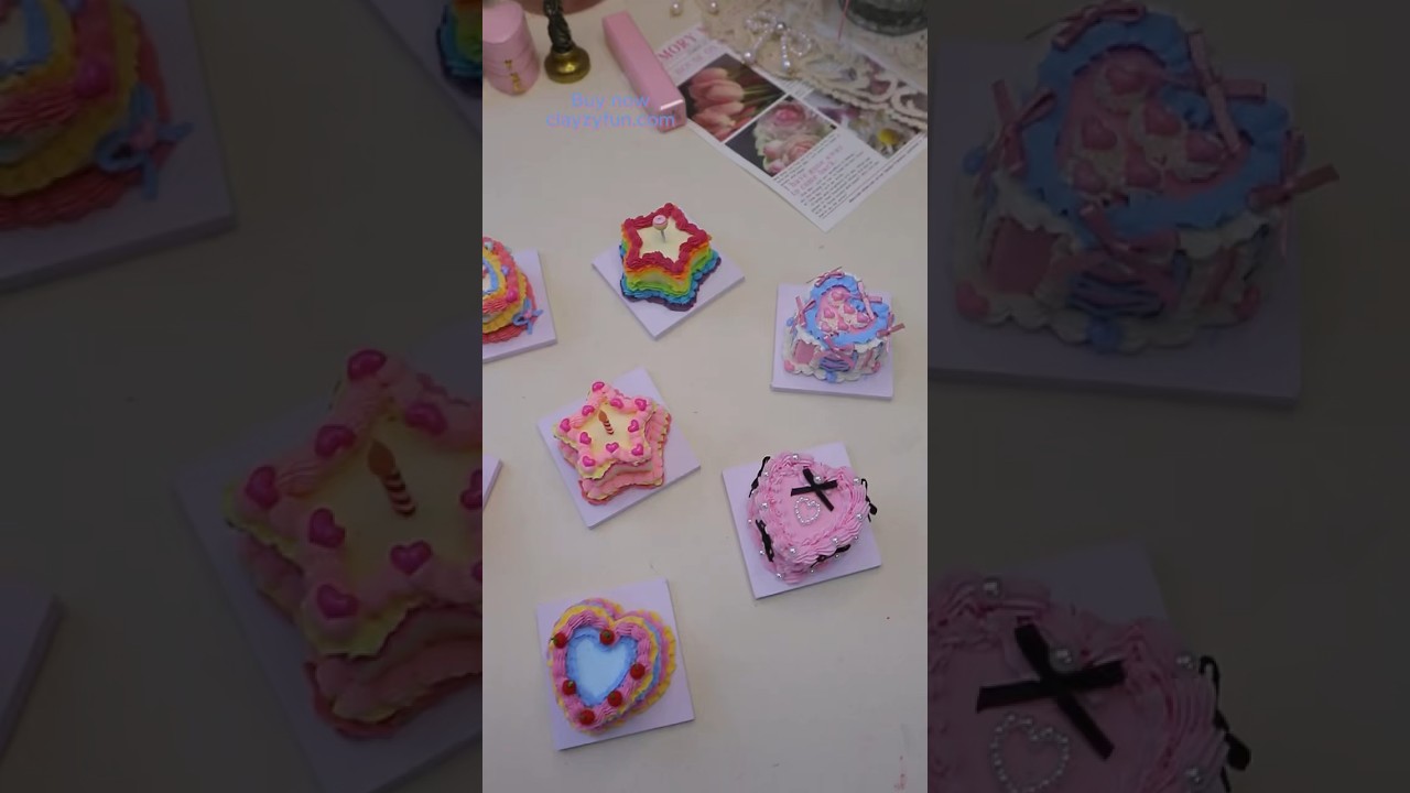 Transform Mini Clay Cakes into Magnetic Fridge Art #princess #y2k #diy #handmade #cakes