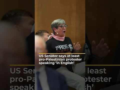 US Senator says at least pro-Palestinian protester speaking 'in English' | AJ #shorts