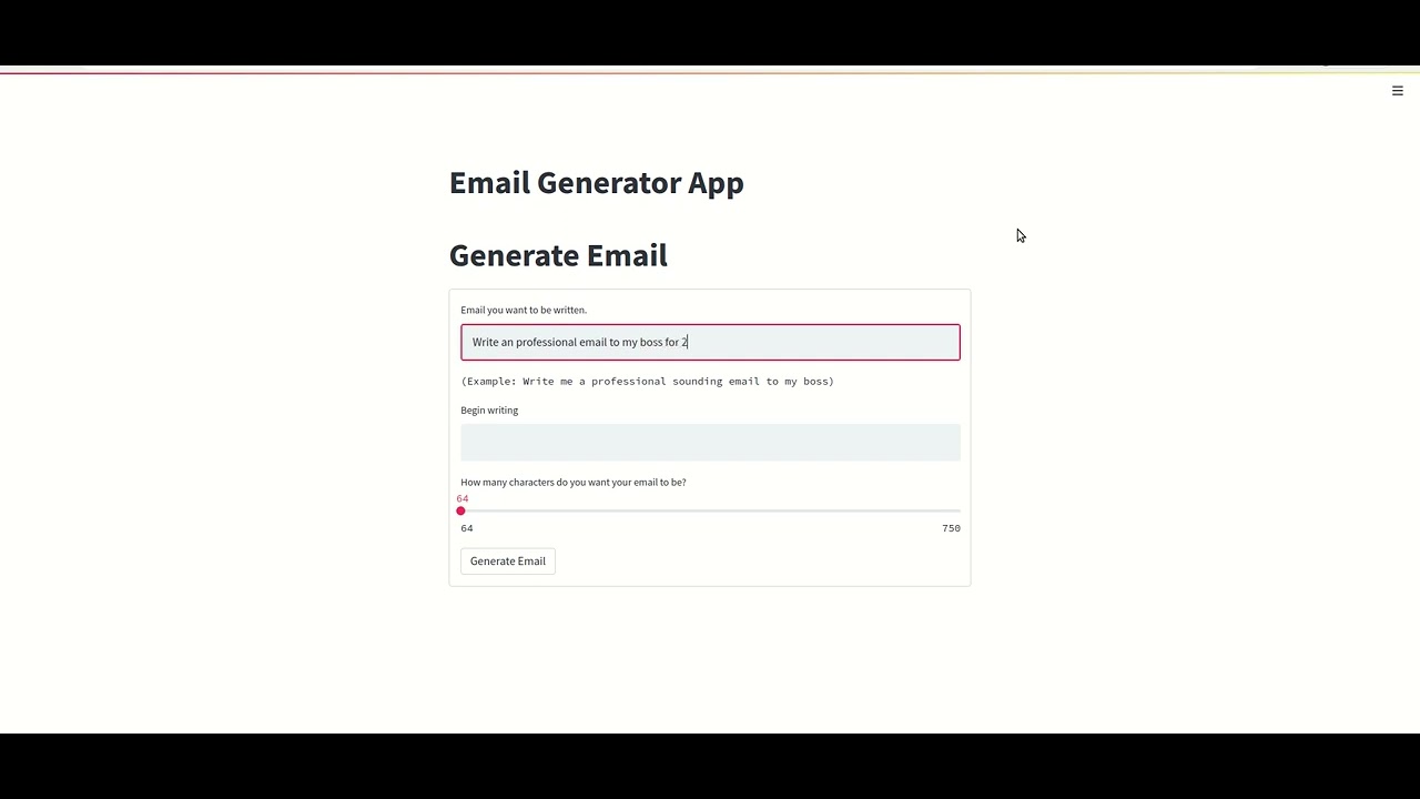 Email Generator using GPT3 and openAI | Automatic Email Generator | openAI | GPT3 | Streamlit |
