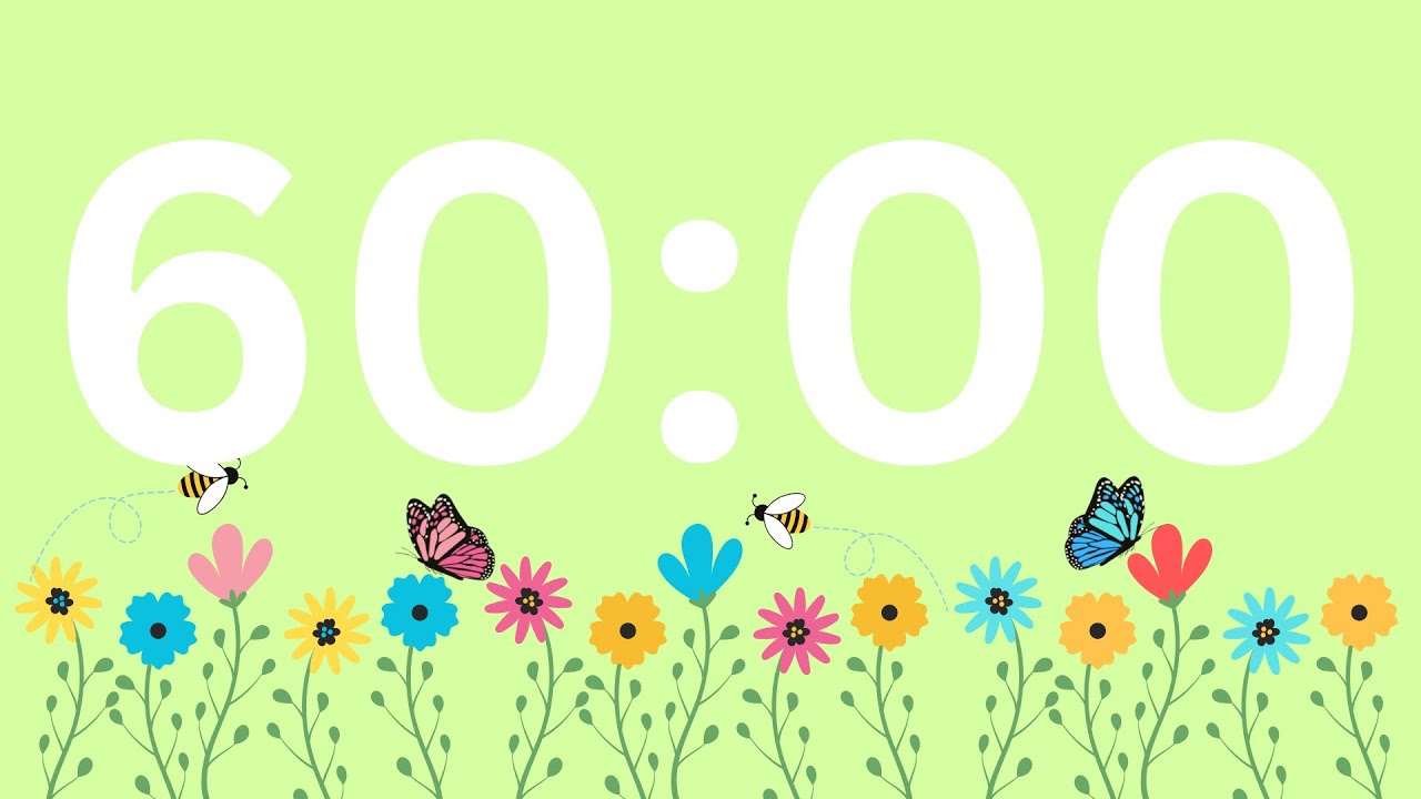 Spring Day 1 Hour Timer | Classroom Timer | Flower Timer | Spring Countdown