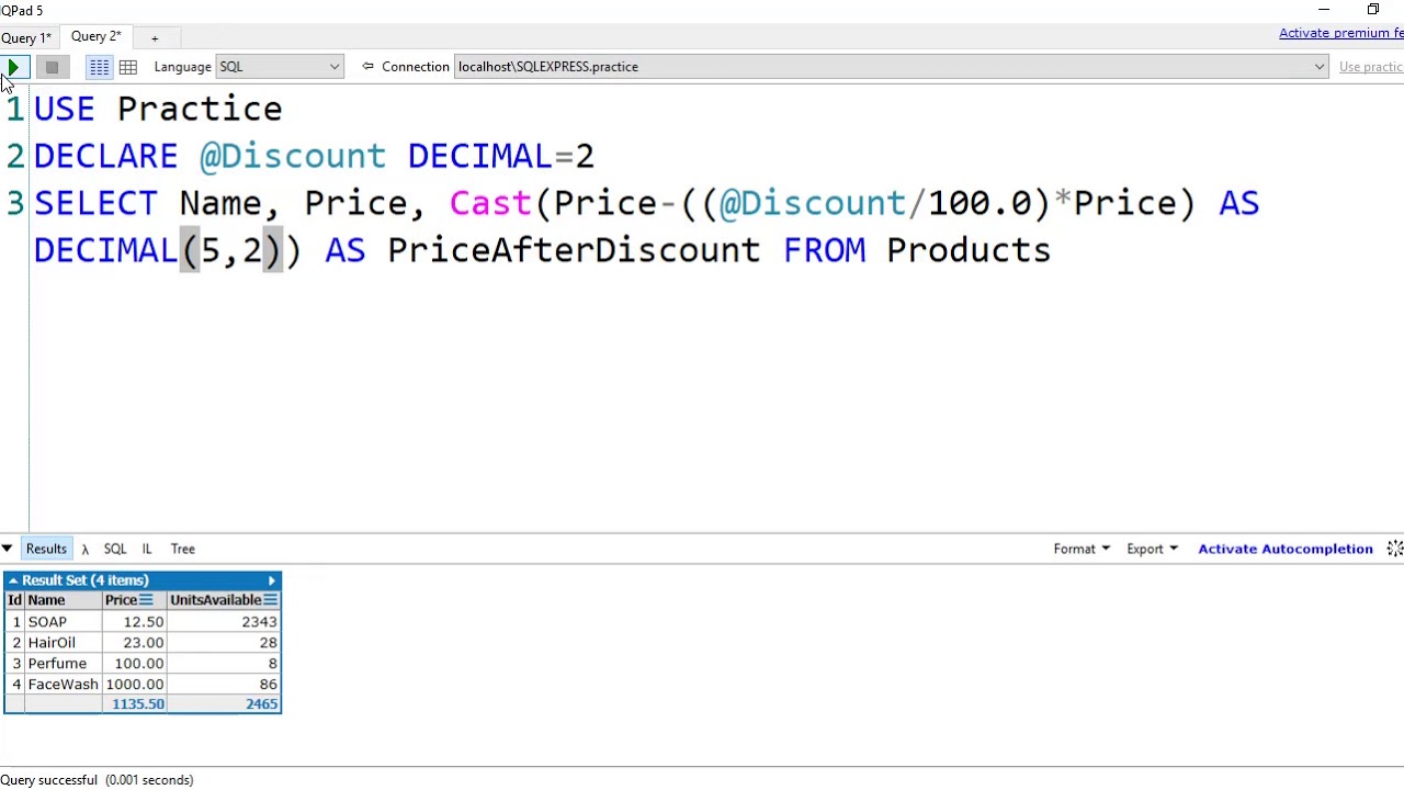 Export SQL Query Result (SQL Server)