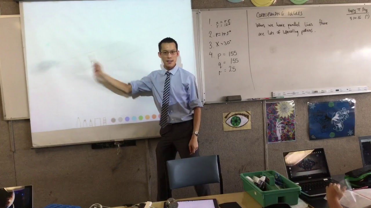 Corresponding Angles (Finding patterns in angle side on parallel lines)