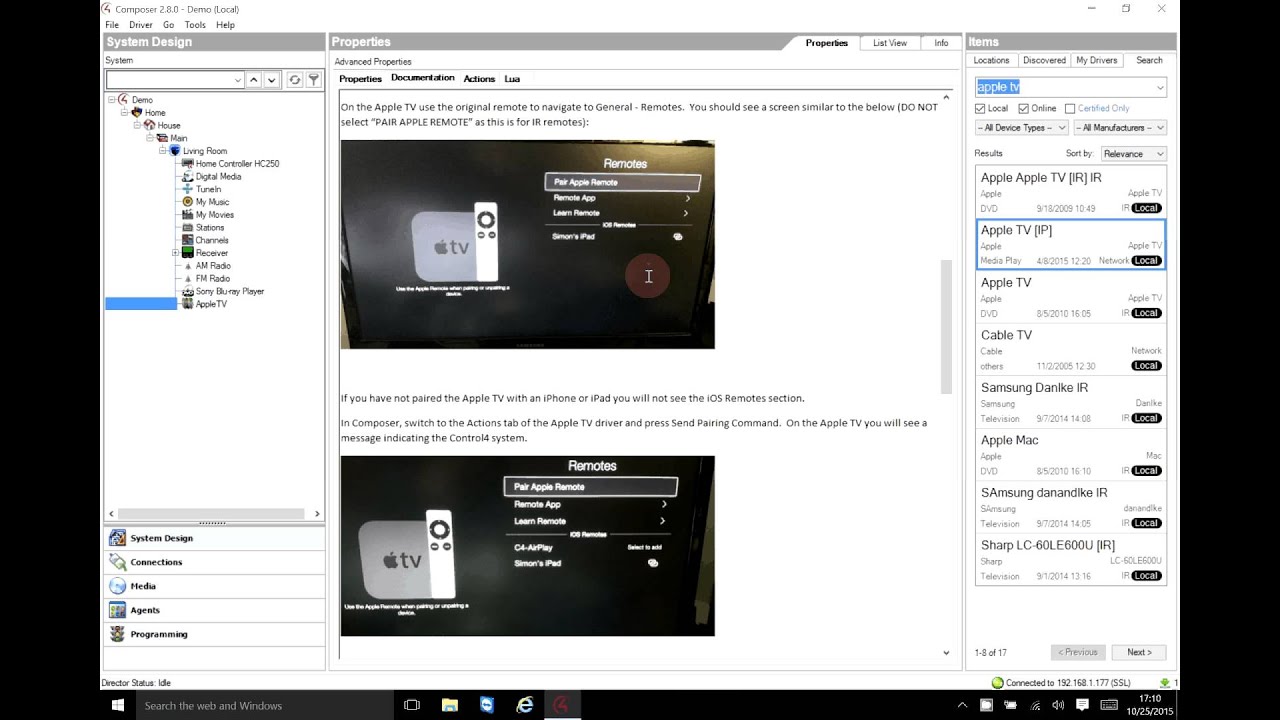 Control 4 Basic Living Room Setup