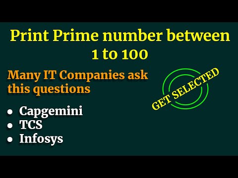 Prime Number 1 to 100 In Java | Java Interview Question in MNC