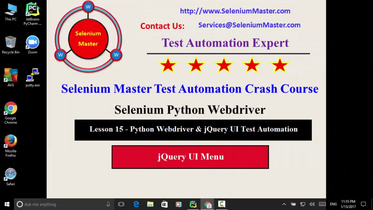 Lesson 15   Python Webdriver jQuery UI Menu