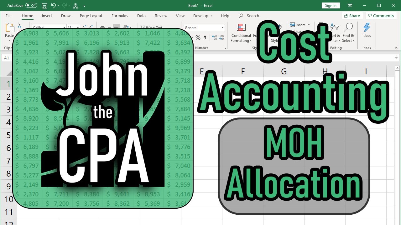 Cost Accounting in Excel - Allocating Manufacturing Overhead
