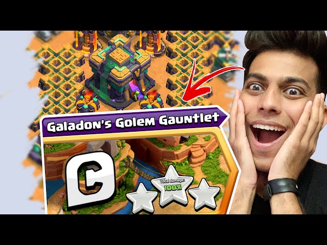 How to beat the Galadon's Golem Gauntlet challenge in Clash of Clans?