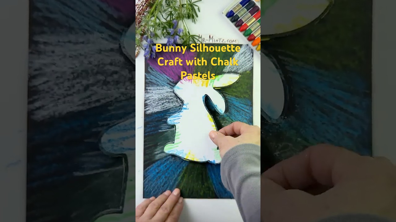 🖍️ Bunny Silhouette Craft with Chalk Pastels – Easy & Colorful Easter Activity!