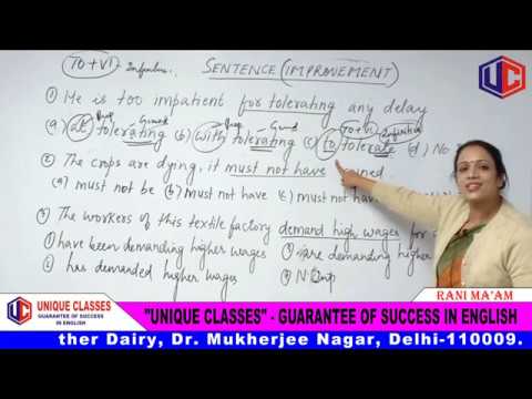 Sentence Improvement - 14 Video Lecture - Crash Course for SSC MTS / SSC GD (Hindi)