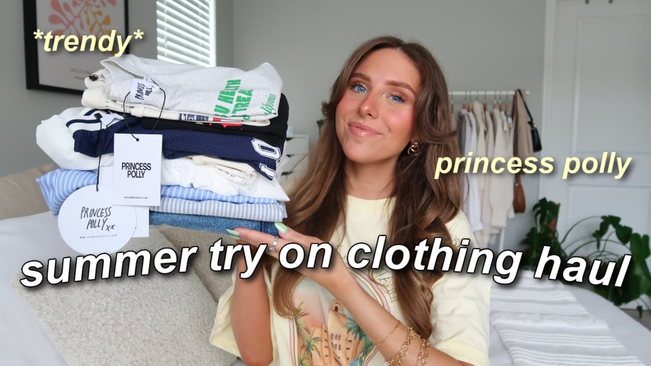 HUGE PRINCESS POLLY SUMMER TRY ON CLOTHING HAUL! | outfit ideas + summer essentials! *trendy*