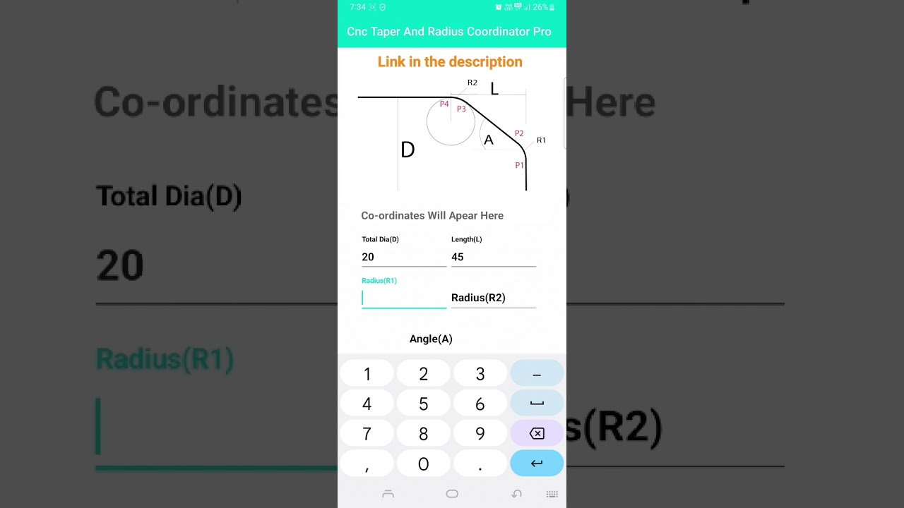 cnc programming App cnc taper radius coordinator App #cnc