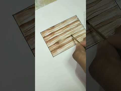How to draw Wooden texture #rendering #watercolours #shorts
