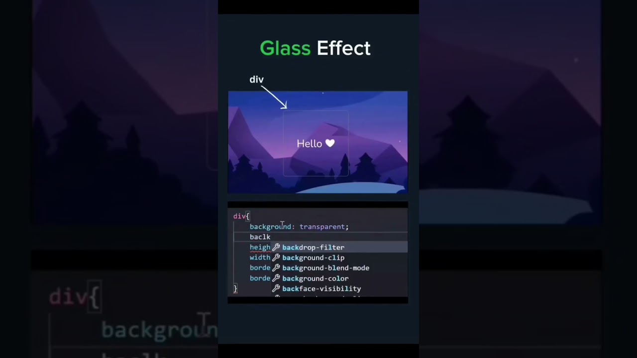 blur effect in css || glass effect css #css #ytshorts #html #bootstrap