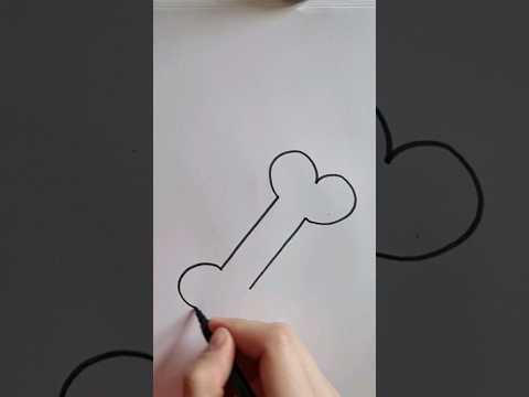 Drawing easy dog bone step by step How to draw easy Coloring and painting together