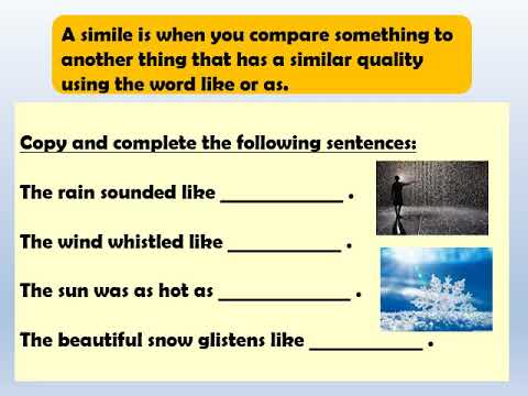 Descriptive writing Metaphors and Similes