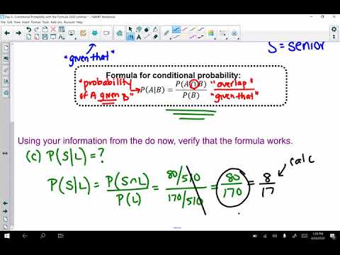 Conditional probability with the formula