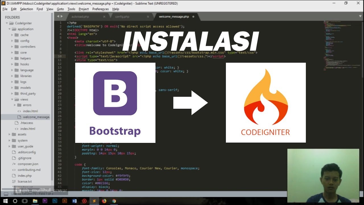 Instalasi Bootstrap pada CodeIgniter by Hanif Muflihul Anwar - SMK TELKOM PURWOKERTO