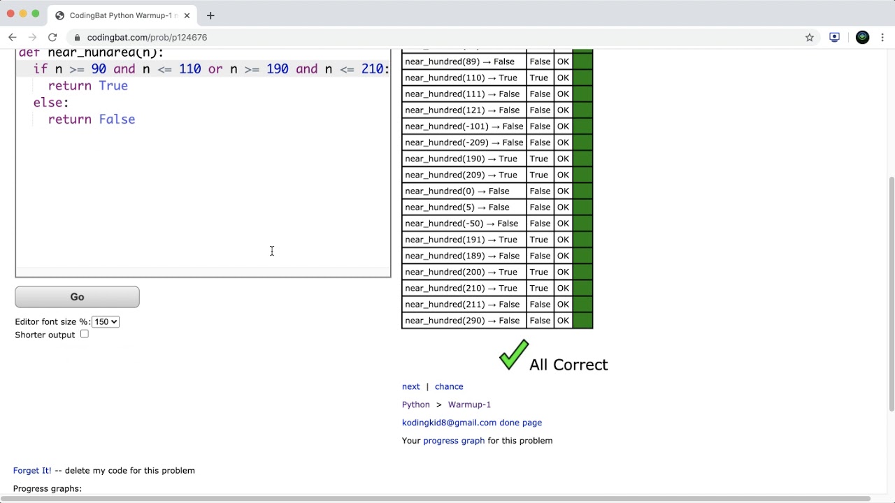 CodingBat.com Problem Solving with Python!! (3 problems done)