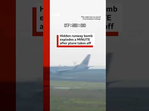 Watch the video | Hidden runway bomb explodes just after plane takes ...