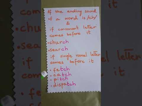 Spellings Rule for /ch/ Sound at the end of word