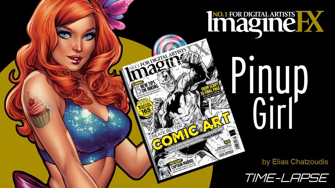 Pinup Girl for ImagineFX by Elias Chatzoudis