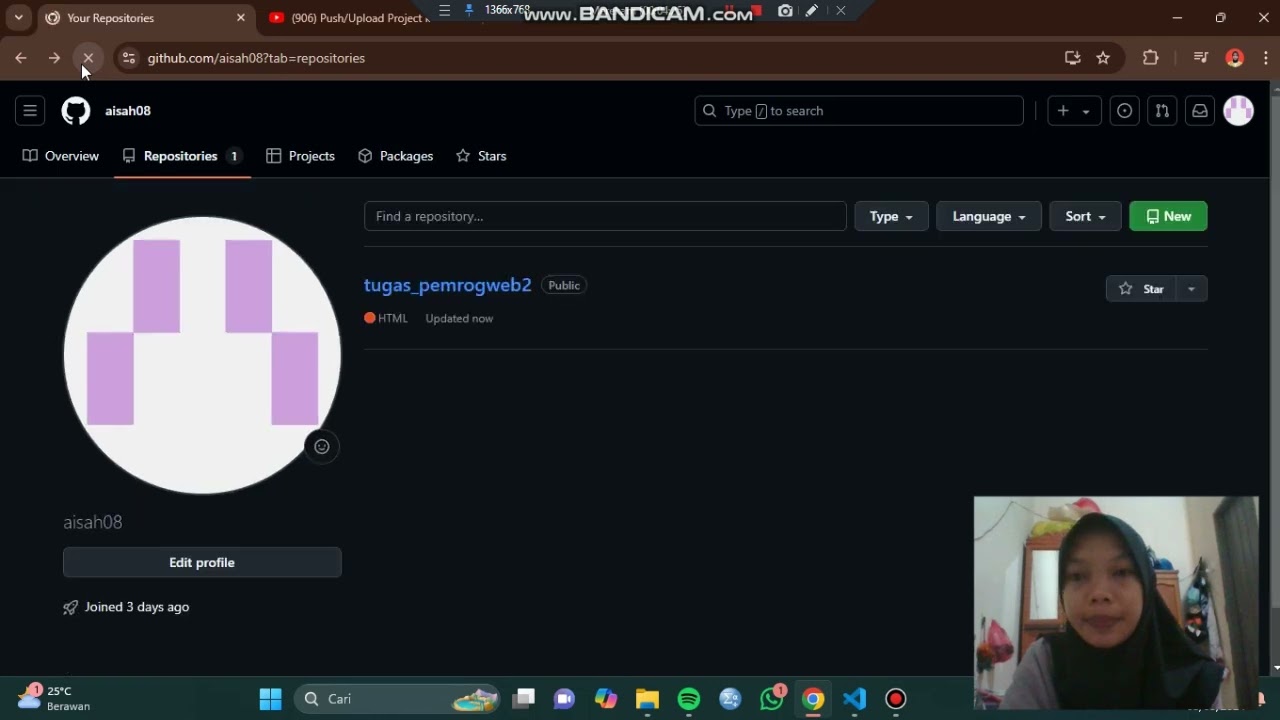 Tugas Pemrograman Web 2 | Cara membuat branch, pull, fetch, dan push di GitHub