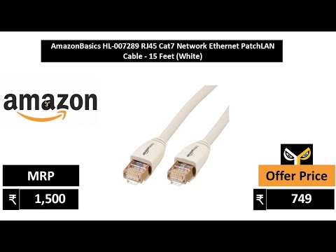 AmazonBasics HL 007289 RJ45 Cat7 Network Ethernet PatchLAN Cable 15 Feet White