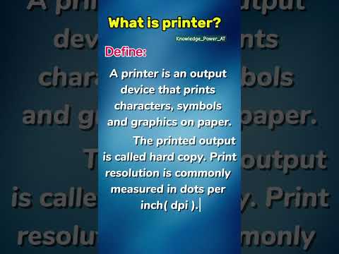 Define printer||Define hard copy||What is printer#information #computer #study #channel #subscribe