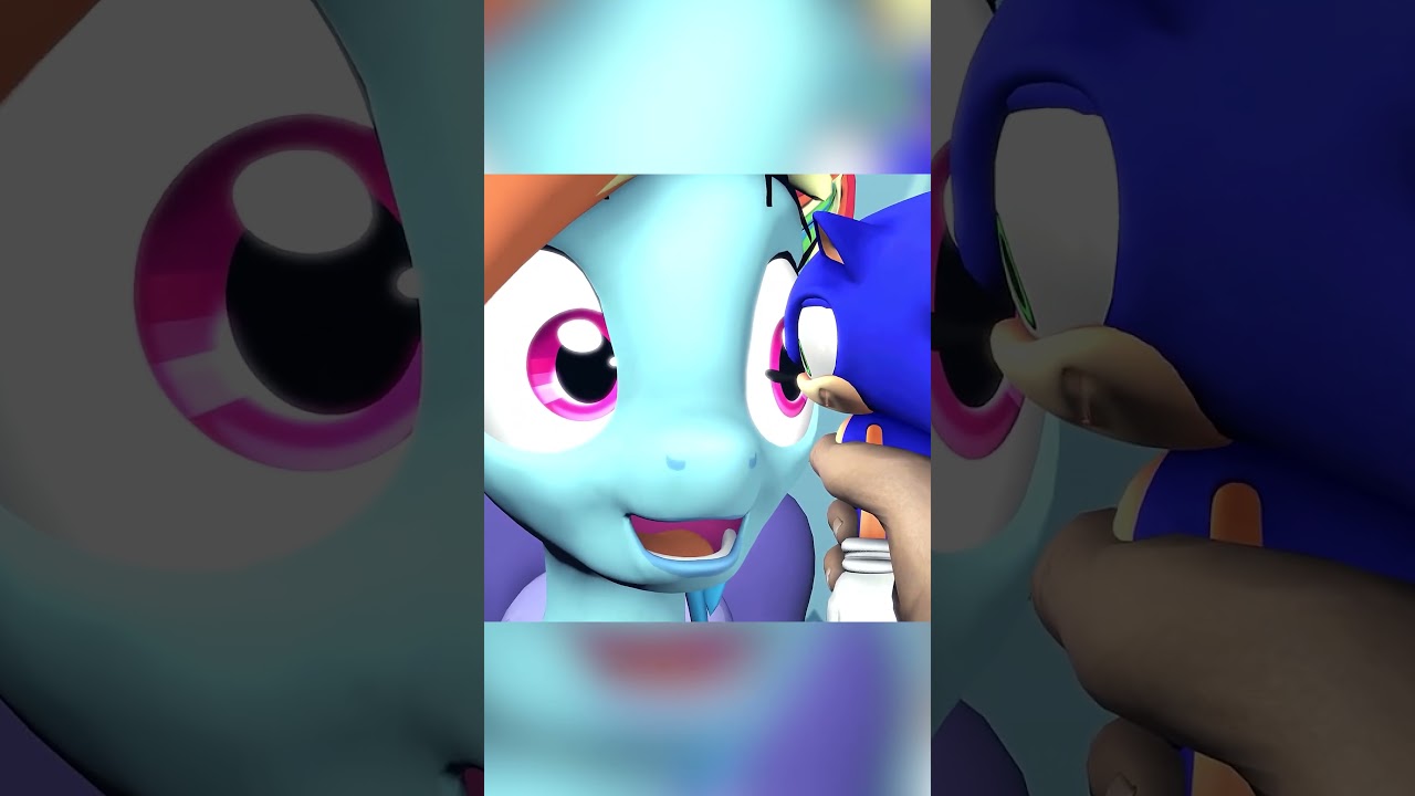 Rainbow Dash when she gets a Sonic Plushie! #shorts