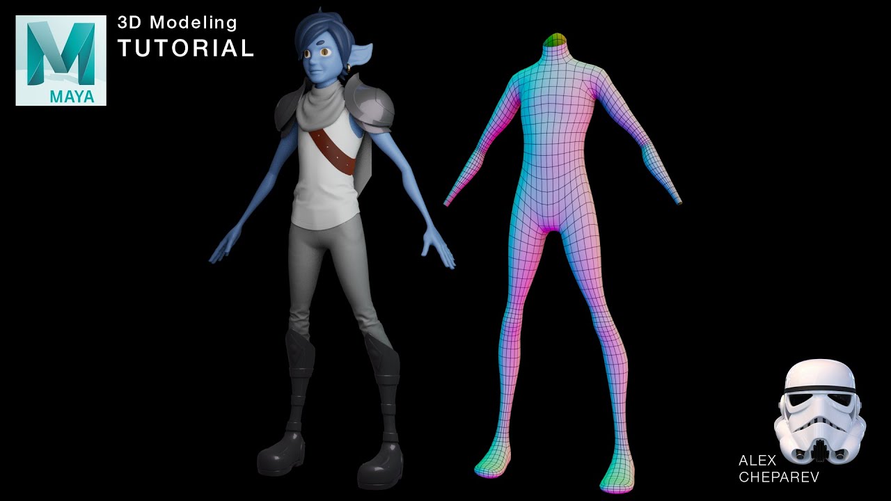Easy 3D Character Modeling in Maya - Part 1 - Body