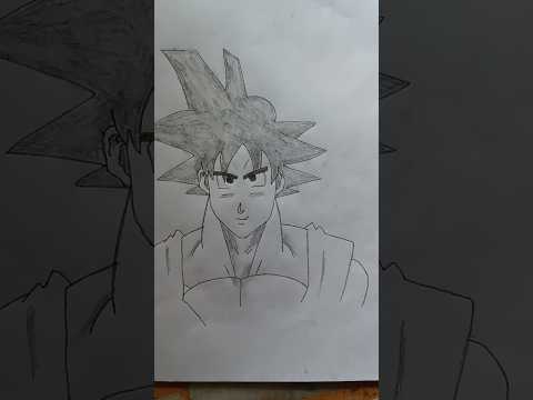 how to draw goku anime drawing easy😱 #shorts #ytshorts #trending #goku
